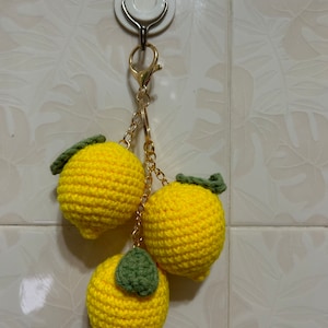 Crochet Lemon Plush, Lemon Accessories, Lemon Keychain,lemon Decor ...
