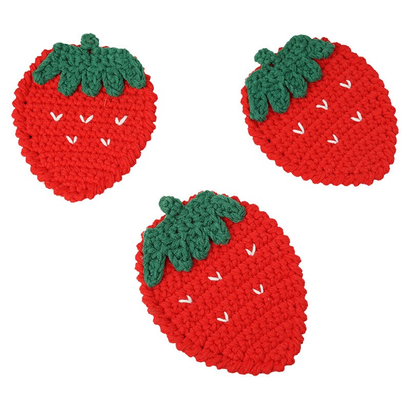Strawberry Coaster,strawberry Crochet Coaster,crochet Coaster,granny ...