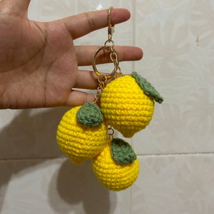Crochet Lemon Plush, Lemon Accessories, Lemon Keychain,lemon Decor ...