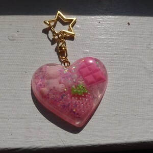 Handmade Kawaii Heart Resin Keychain: Food Charms - Etsy