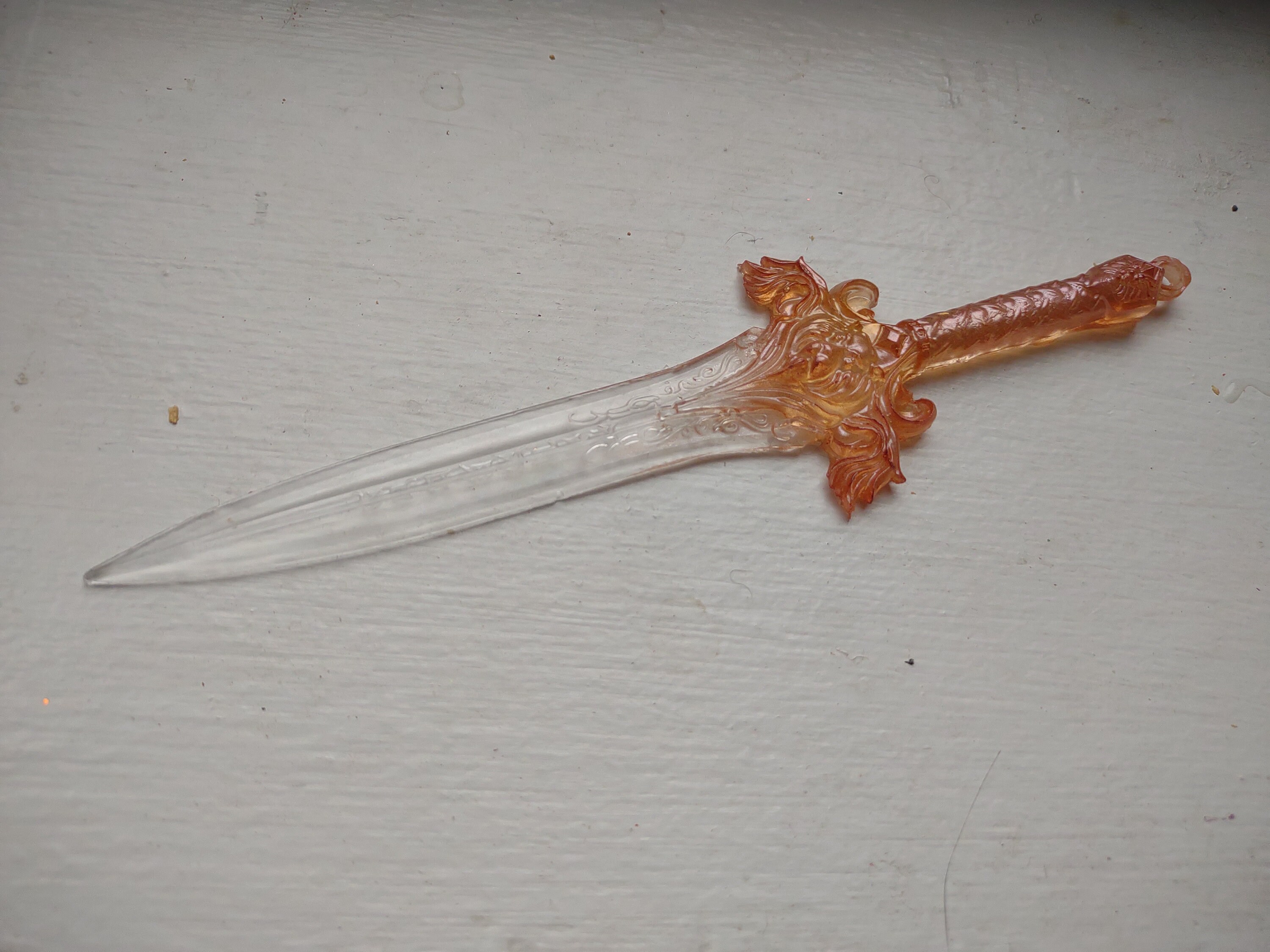 Ornate Decorative Small Resin Dagger Knife Rose Gold Iridescent ...