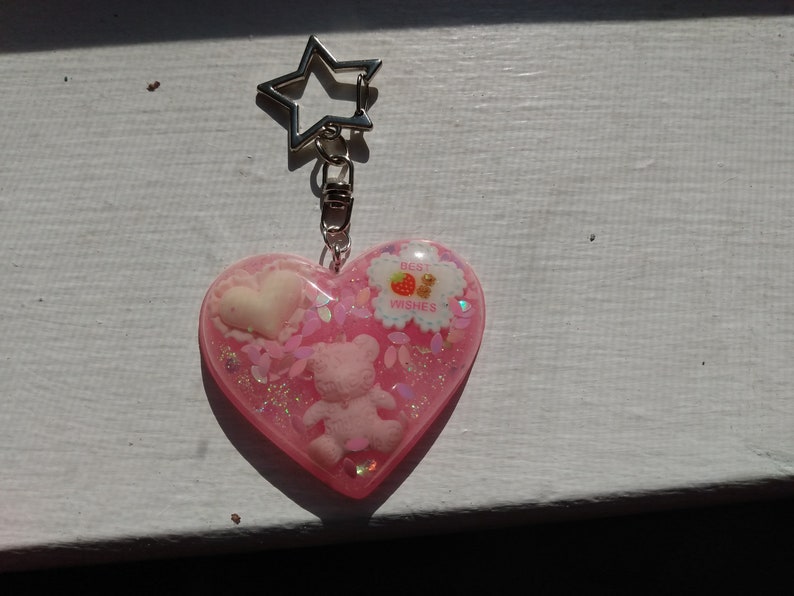 Handmade Kawaii Heart Resin Keychain: Food Charms - Etsy