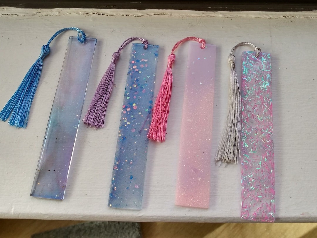 Pretty Ethereal Light Pink and Blue Resin Spring Bookmarks - Etsy