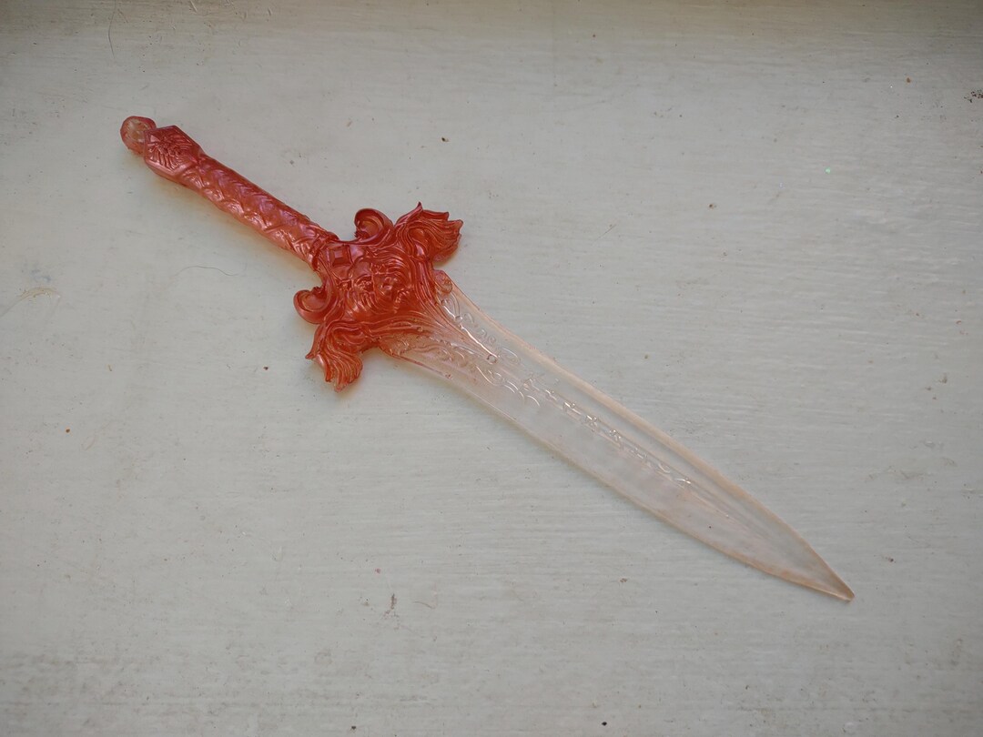 Ornate Small Resin Dagger Knife Sword Ruby Red Iridescent Duochrome ...