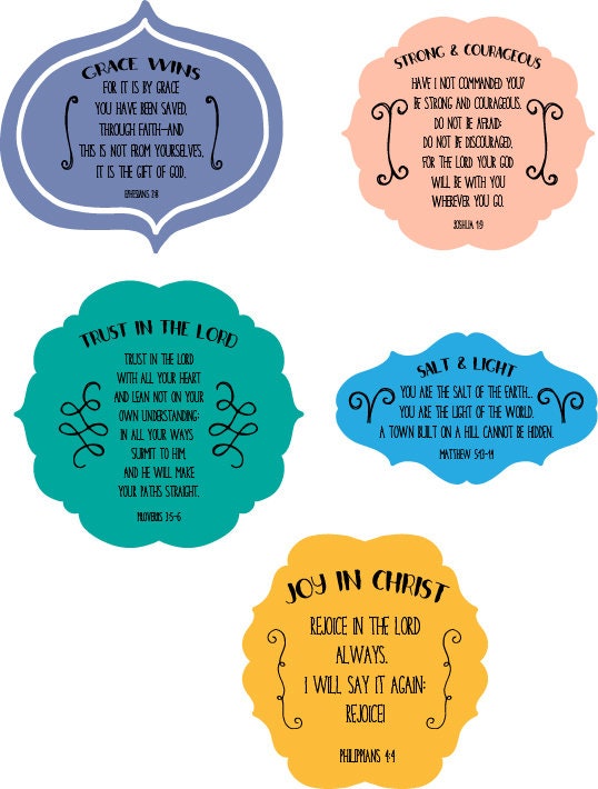 Bible Verse Stickers Printable - Christian Quotes Printable - Reformed ...