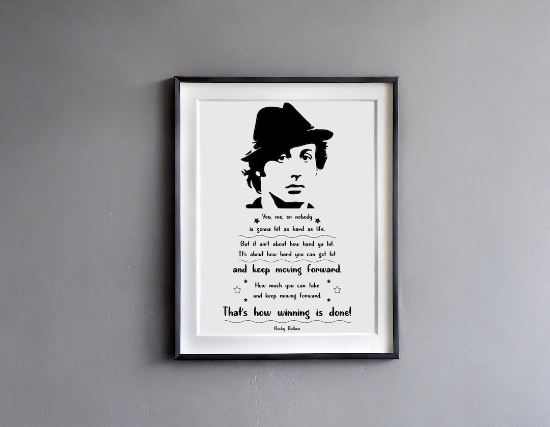 Rocky Balboa Wall Art - Rocky Movie Poster - Motivational Quote ...