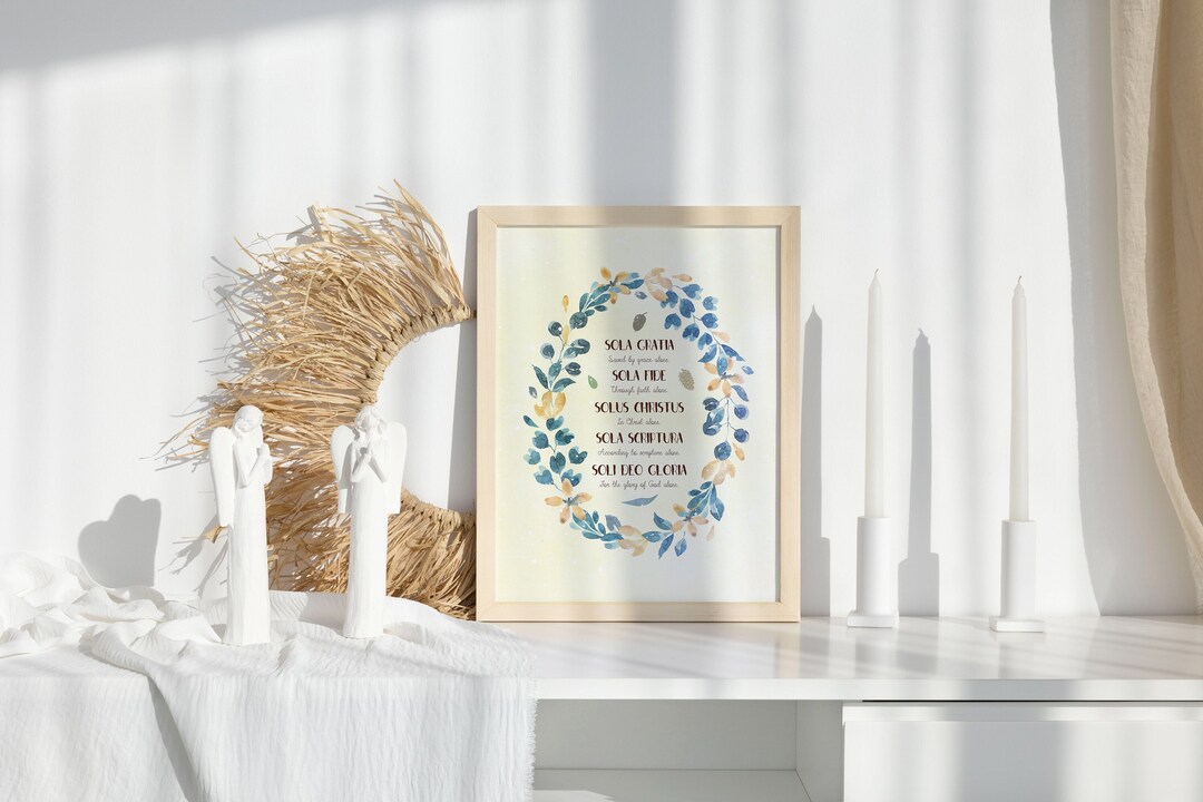 The 5 Solas Print, Five Solas of the Reformation, Reformed Theology ...