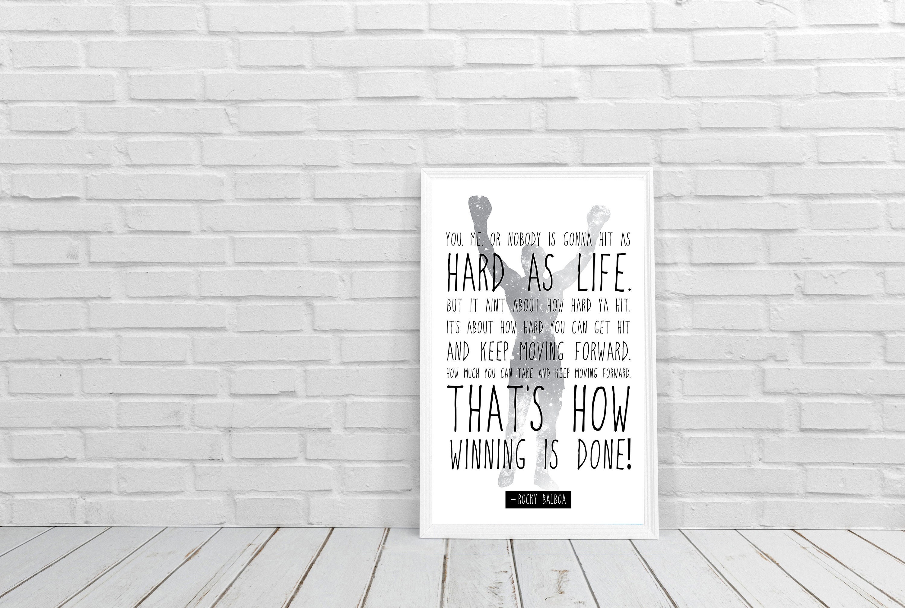 Rocky Balboa Quote Art: Motivational Sylvester Stallone Poster (digital ...