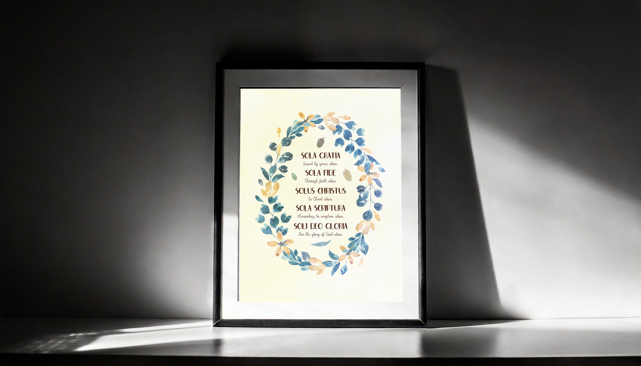The 5 Solas Print, Five Solas of the Reformation, Reformed Theology ...