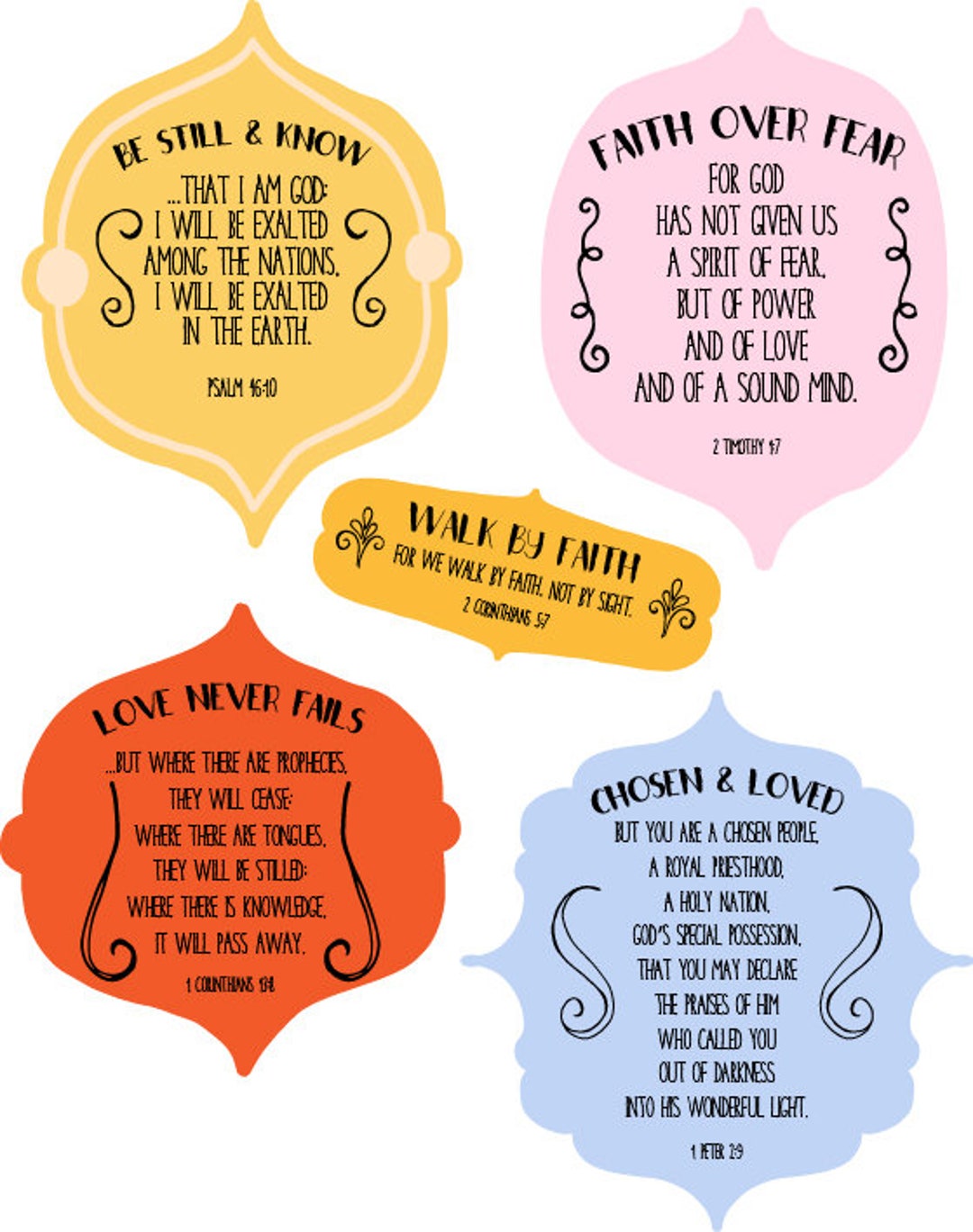 Bible Verse Stickers Printable - Christian Quotes Printable - Reformed ...