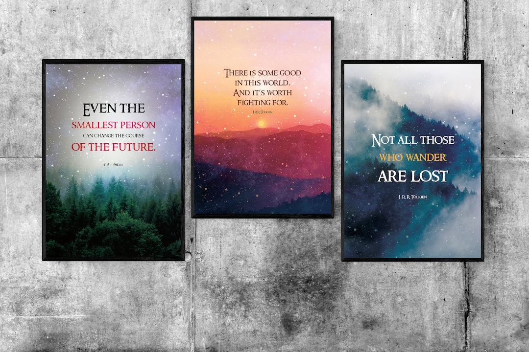 Lord of the Rings Quote Prints: J.R.R. Tolkien Wall Art (set of 3 ...