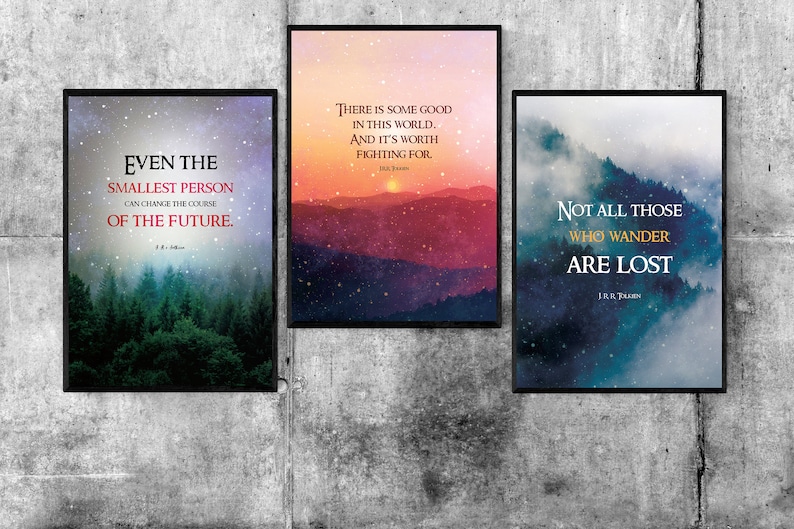 Set of 3 Wall Art | J. R. R. Tolkien Quotes Printable | Lord of the ...