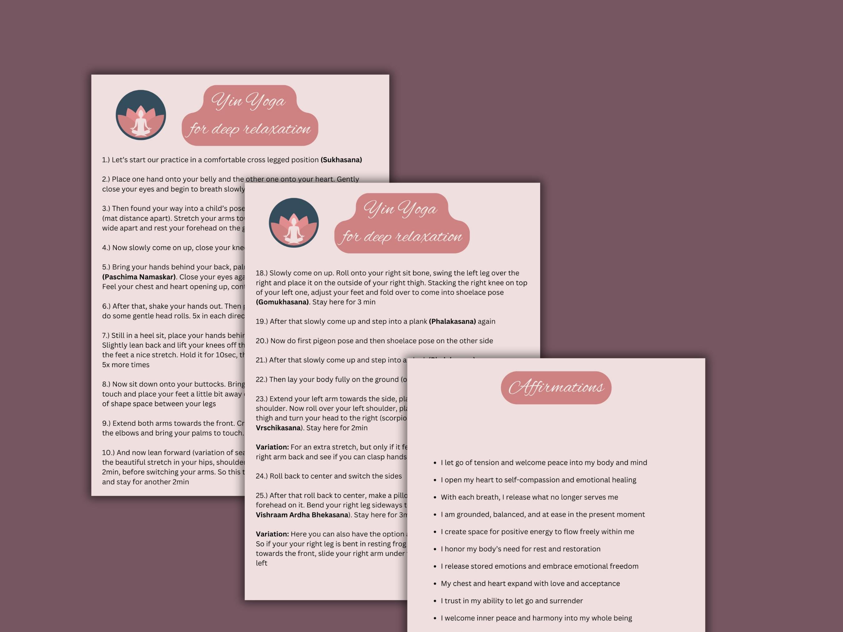 Yoga Class Plan - Yoga Sequence - Yin Yoga - Yin Yoga Class Plan - Yoga ...