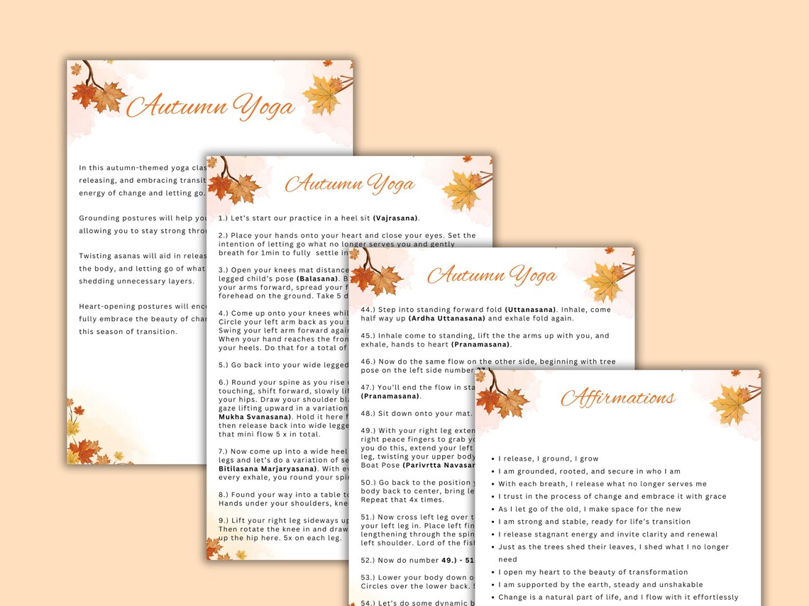 Yoga Class Plan - Yoga Sequence - Yoga Planner - Yoga Class - Yoga ...