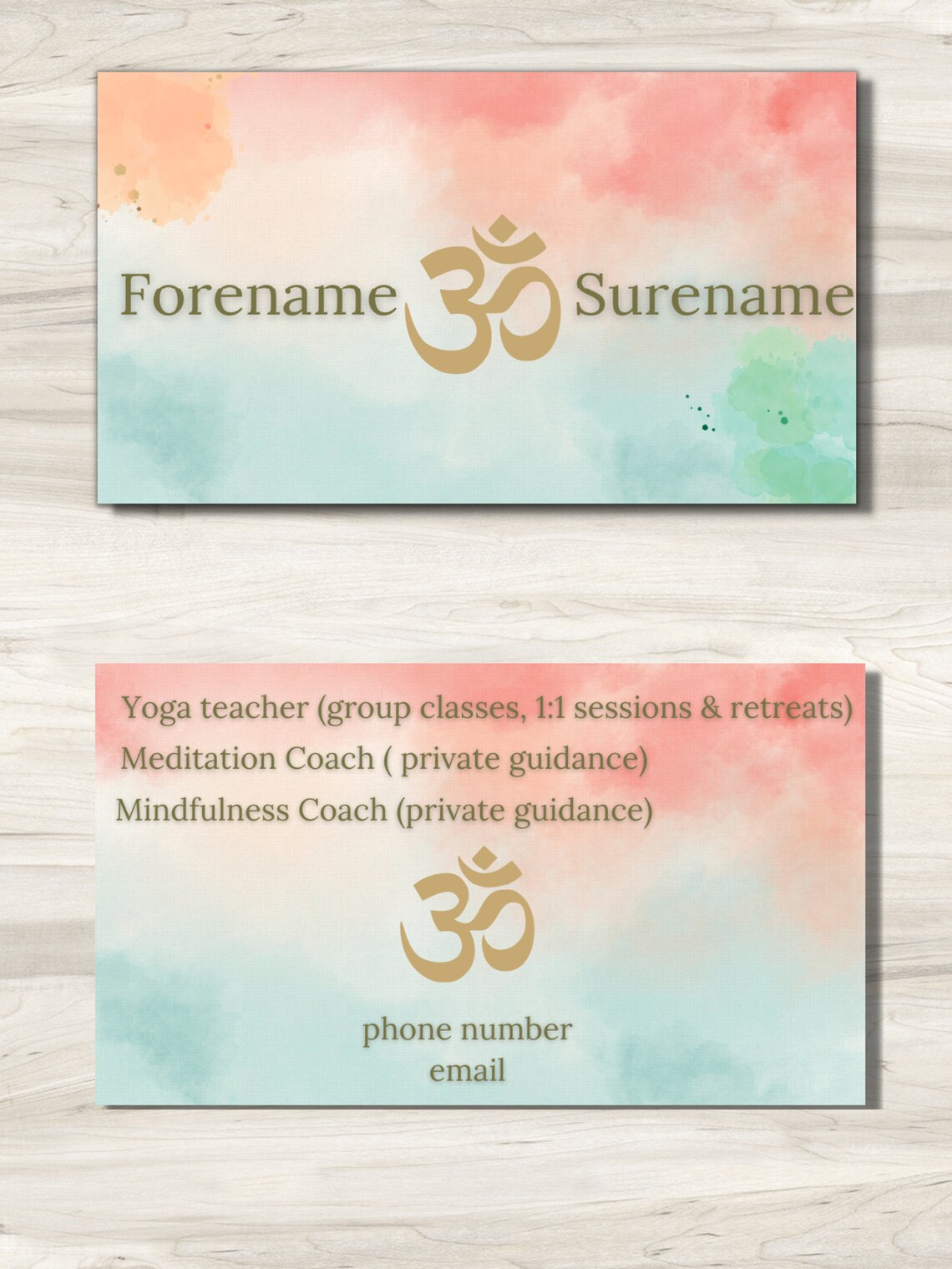 Yoga Business Card Design Business Card Template Digital Business Card ...