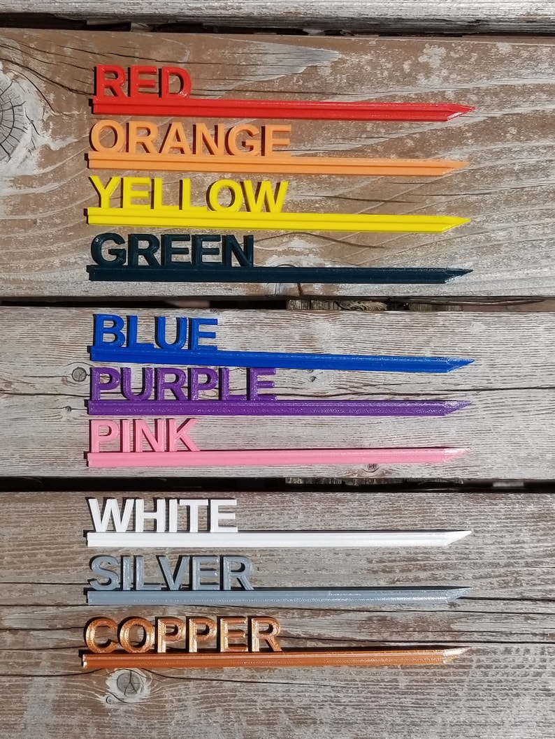 VEGETABLE Marker Stakes /7.75 Inch Tall / Custom / 3D Printed / Labels ...