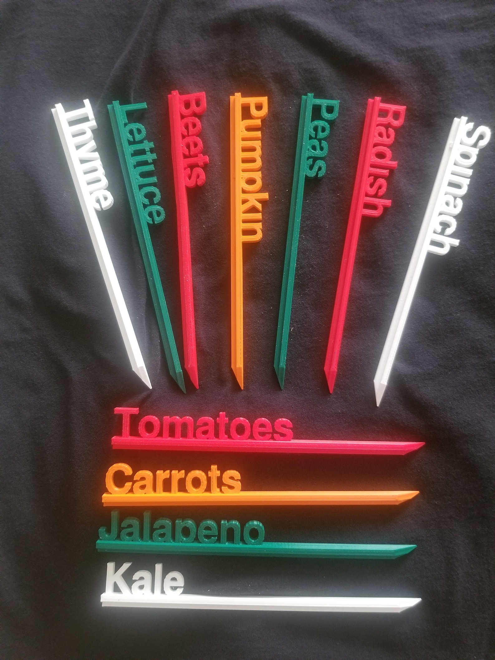 VEGETABLE Marker Stakes /7.75 Inch Tall / Custom / 3D Printed / Labels ...