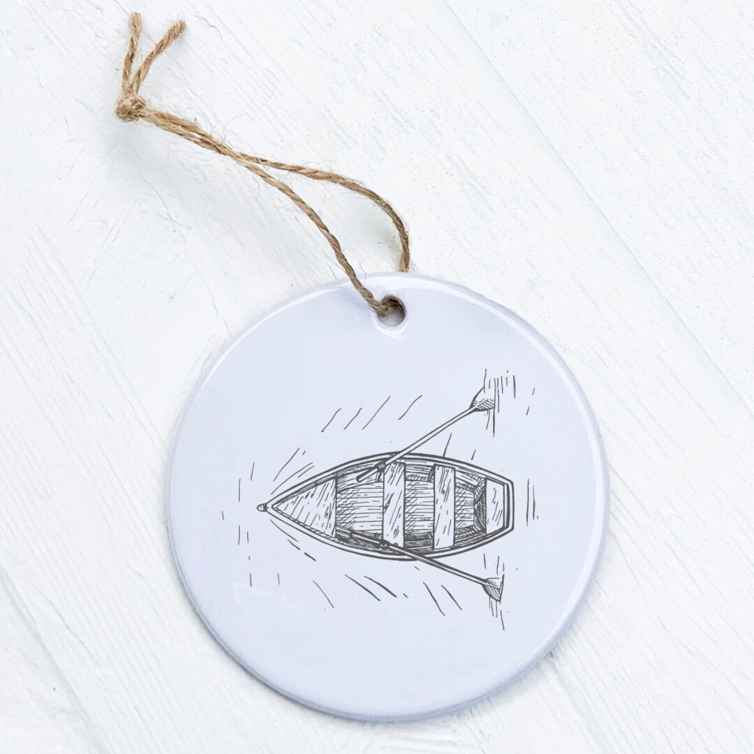 Hand Drawn Rowboat Ripples - Ornament - Etsy