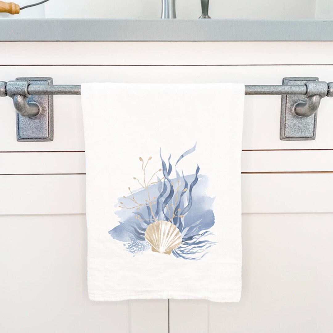 Venus Shell Splash - Cotton Tea Towel, Flour Sack Towel, Kitchen Decor ...