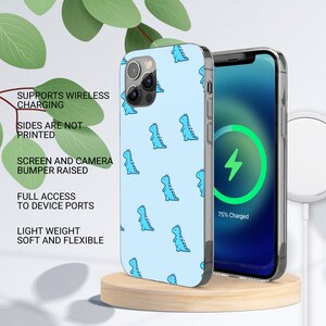 Dinosaur Phone Case T-rex Cover Doodle for iPhone 15, 14 Pro, 13, 12 ...
