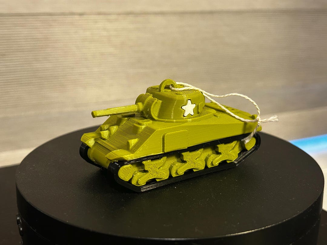 3D Printed WW2 American Sherman Tank Holiday Christmas Ornament - Etsy