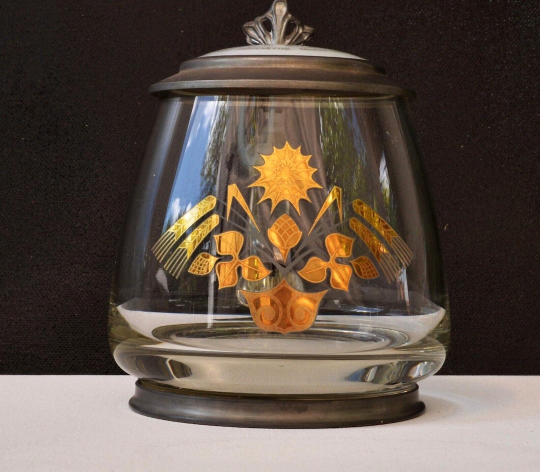 German Beer Mug Clear Glass Art Nouveau Style Stein Bitburger - Etsy