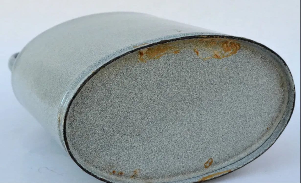 Antique Enamel Canteen Enamelware Flask for Water With Porcelain ...