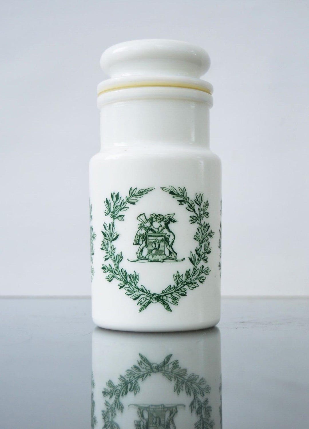 Italy White Glass Apothecary, Pharmacy Lidded Jar 100 Ml - Etsy
