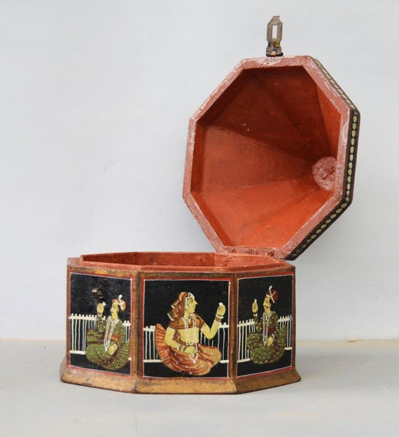 Antique Indian Mughal Folk Art Hand Painted Marriage … - Gem