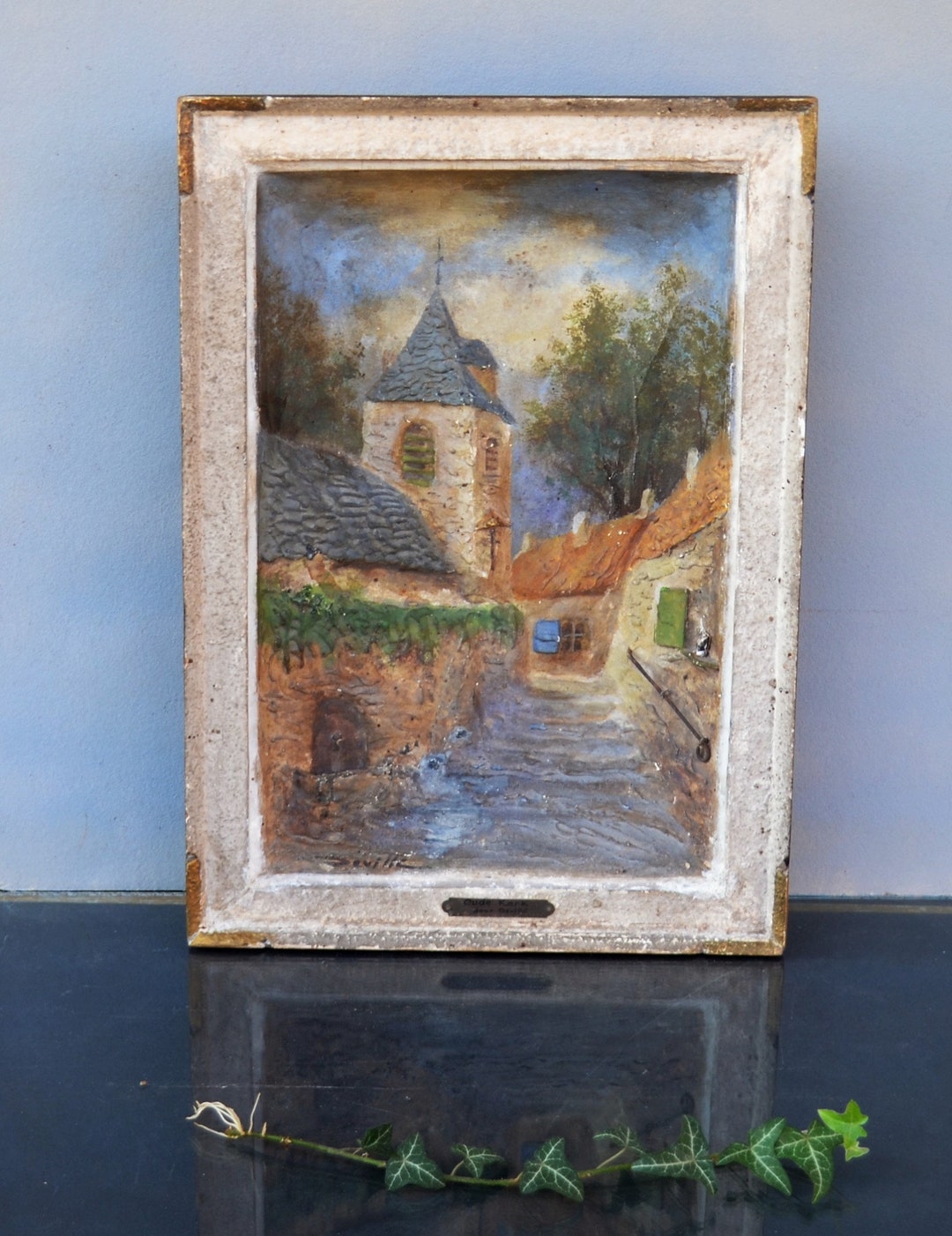 3D Landscape Painting With Old Church - Oude Kerk - Tempera on Plaster ...