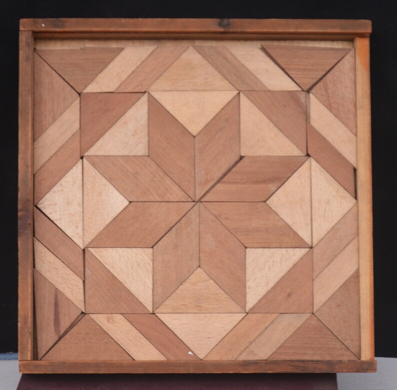 German Late 19th Century Wood Parquetspiel Parquetry Blocks in Original ...