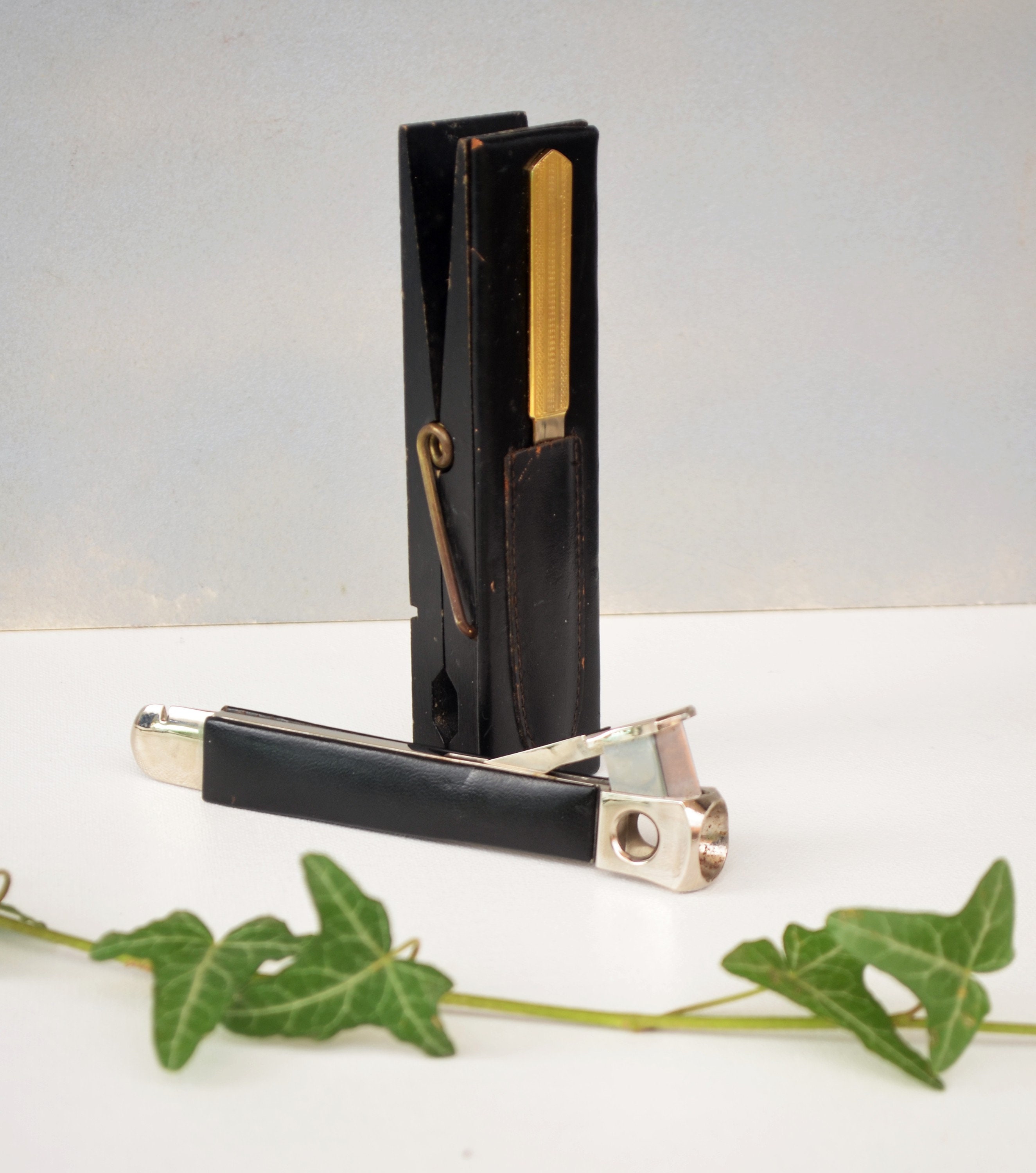 Mid Century Letter Clip Office Desk Set Paperclip and Cutter - Etsy