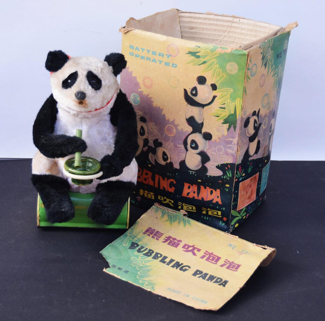 Rare Vintage Toy Battery Operated Bubbling Panda ME 781 With Original ...