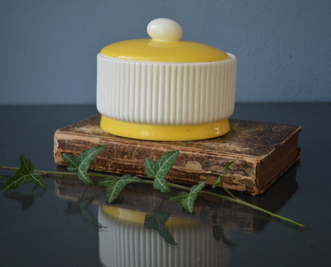 Covered Bowl Yellow Porcelain Max Roesler Rodach Art Deco - Etsy