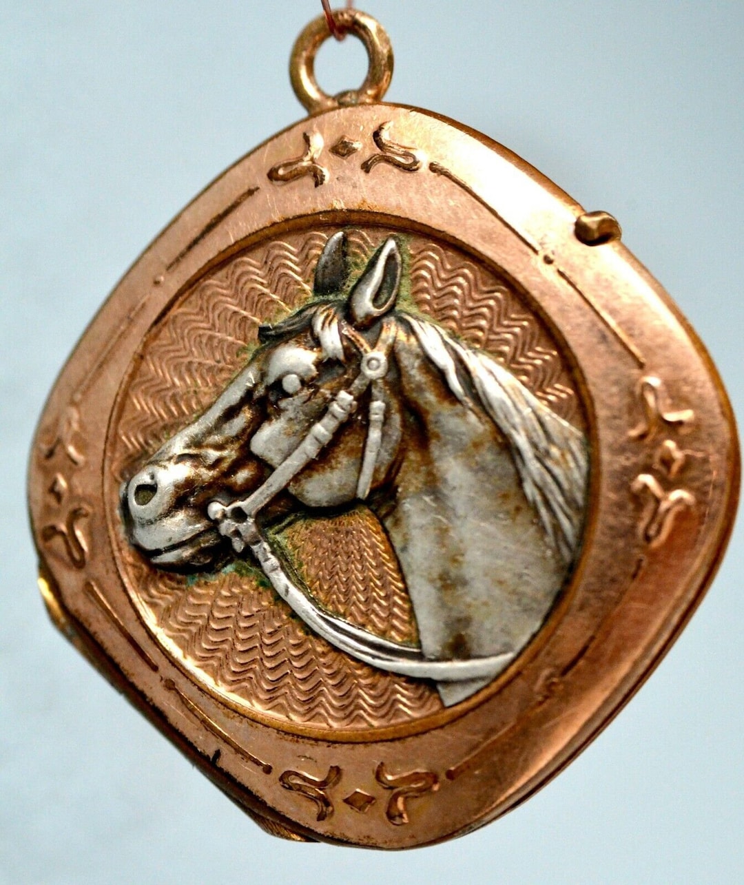 Victorian Locket Fob Head Horse Gold Filled Repousse - Etsy
