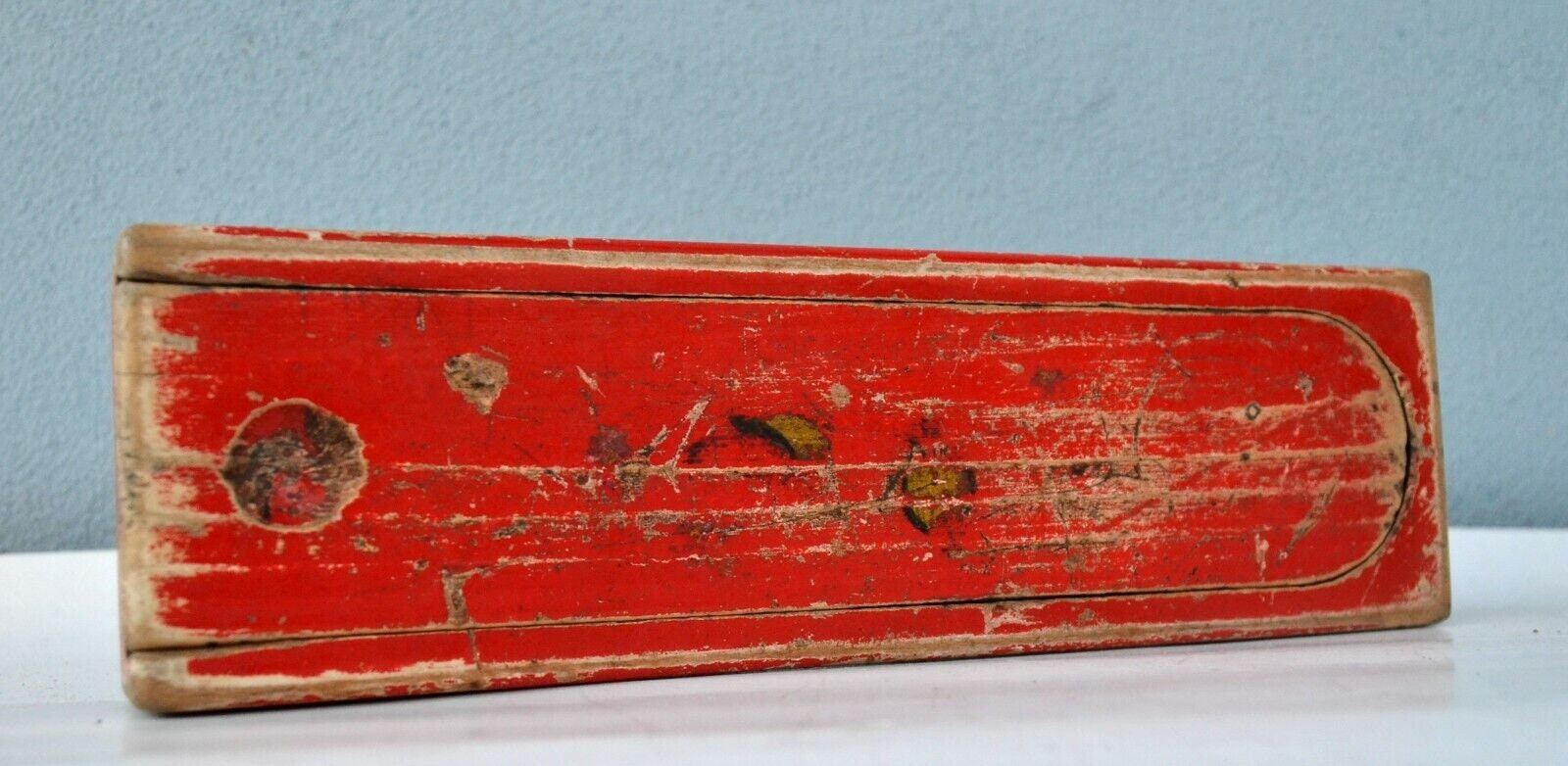 Vintage Wood School Red Pencil Box Painted - Etsy