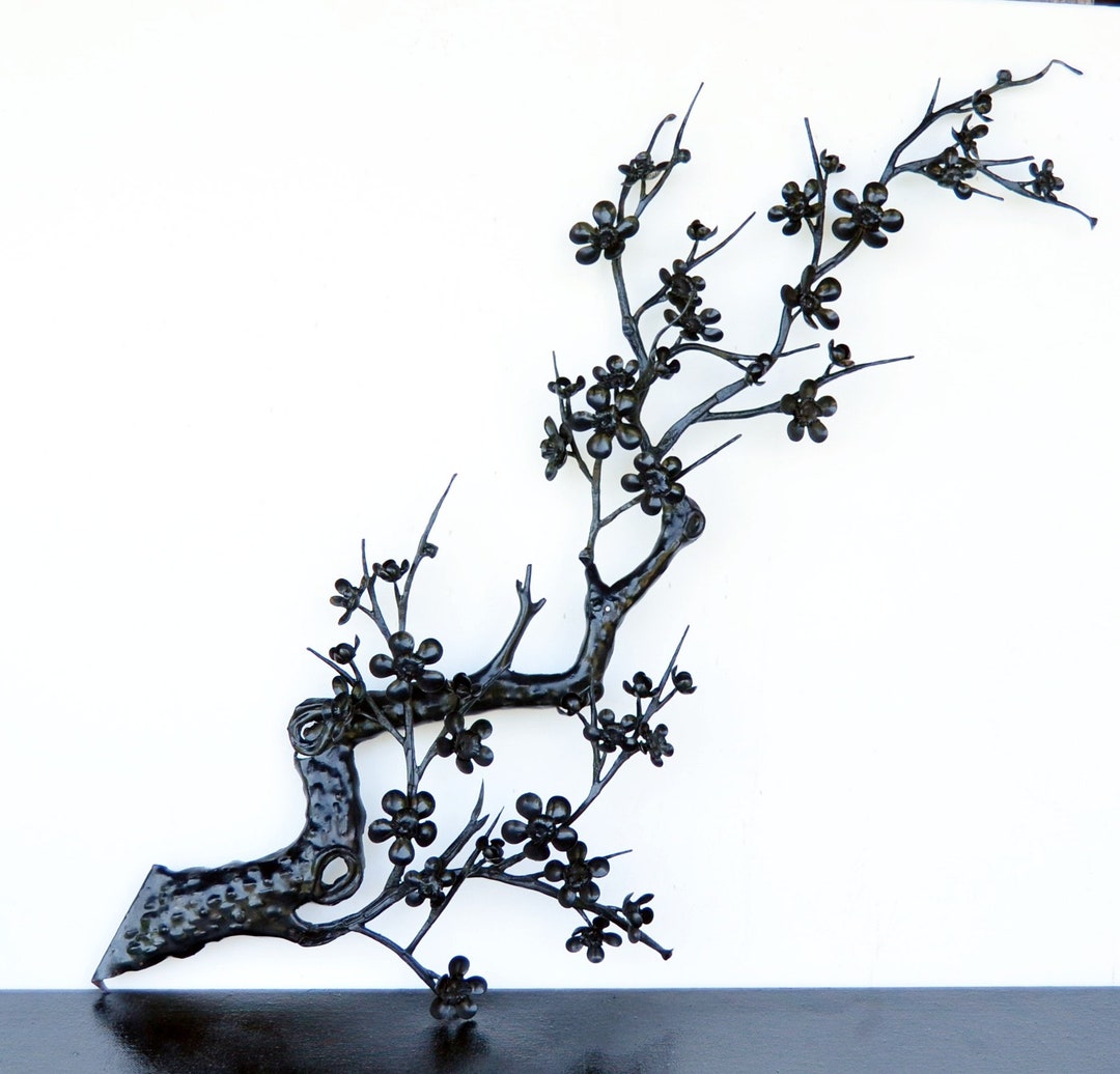 Japan Metal Work, Sculpture Hand Forged in Shape of a Gnarled Branch of ...