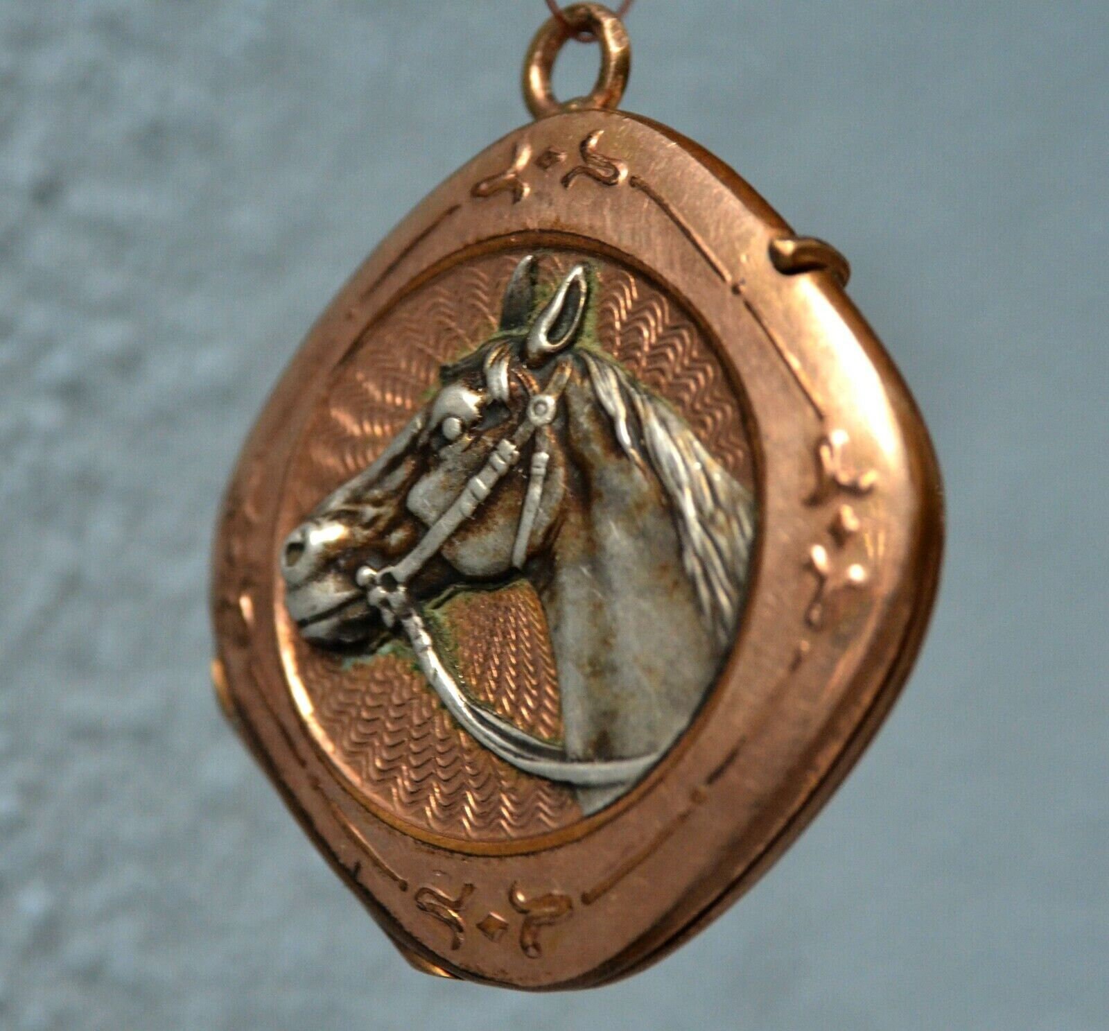 Victorian Locket Fob Head Horse Gold Filled Repousse - Etsy