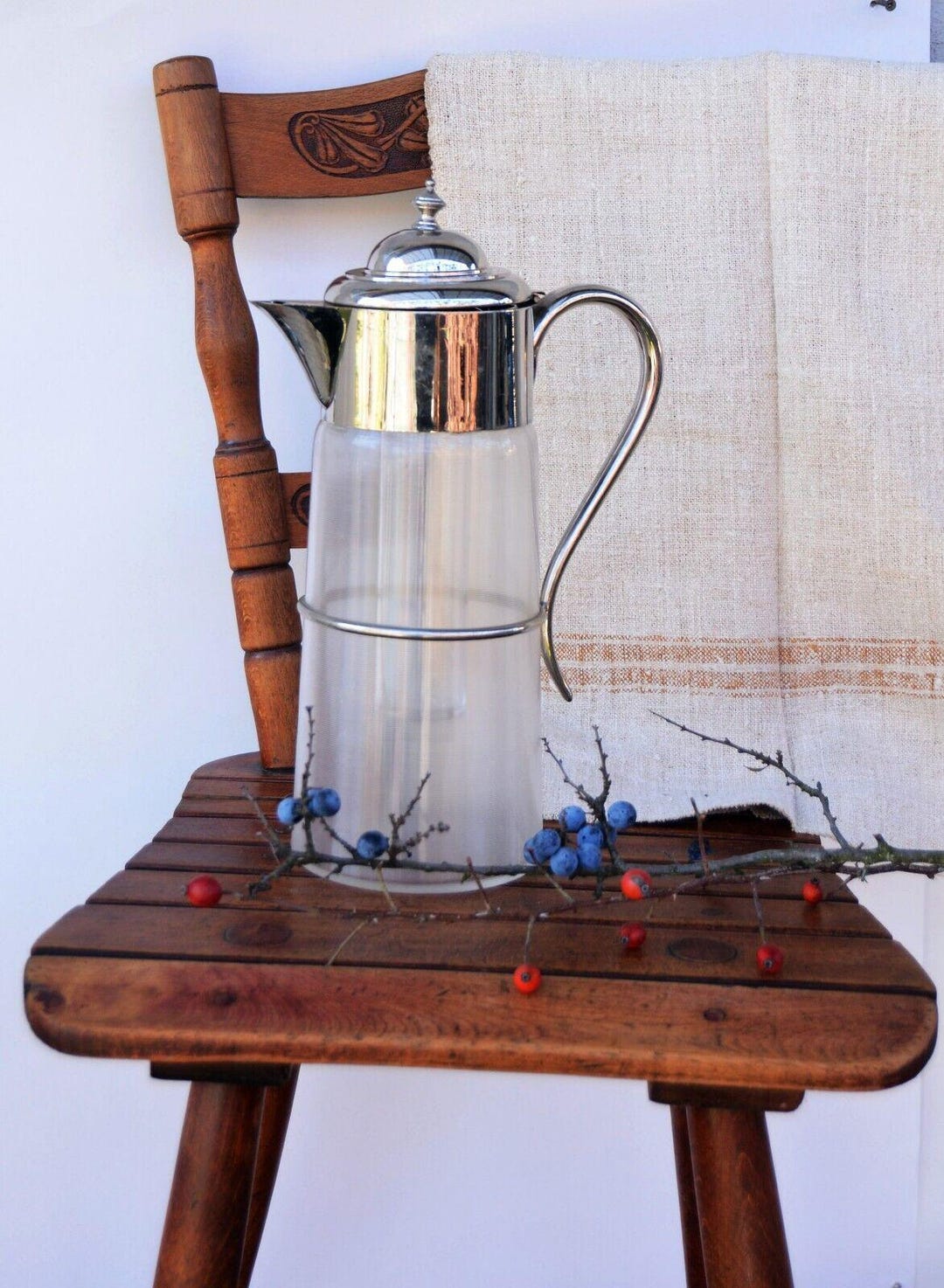 Lemonade Jug Glass Art Deco 2 Liter " Kalte Ente " XXL - Etsy
