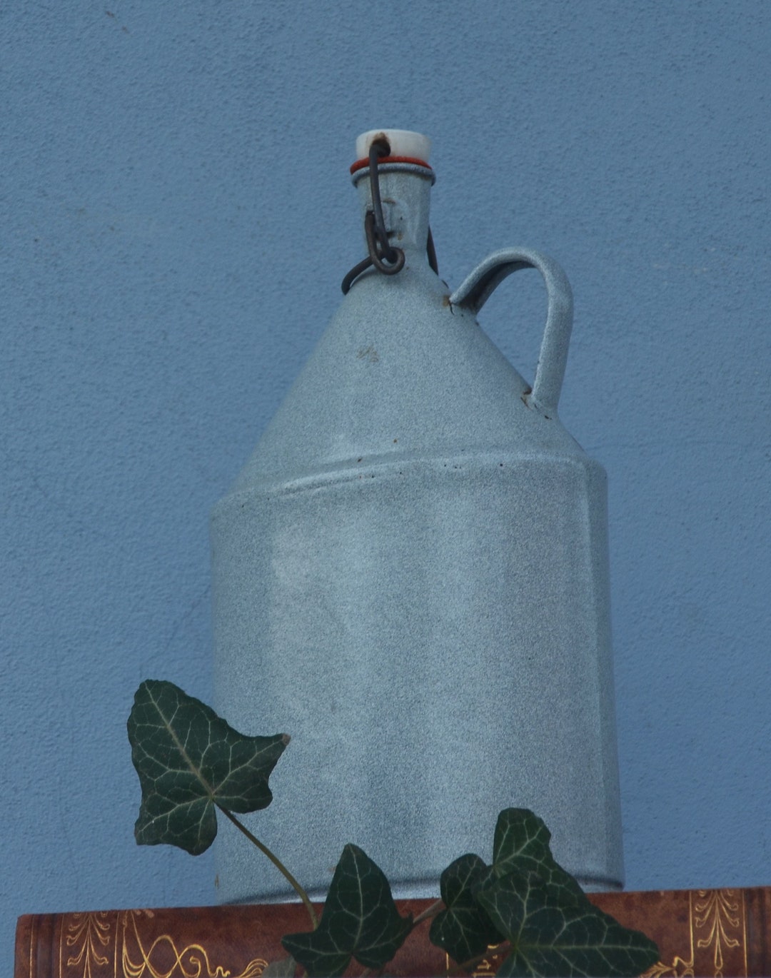 Antique Enamel Canteen Enamelware Flask for Water With Porcelain ...