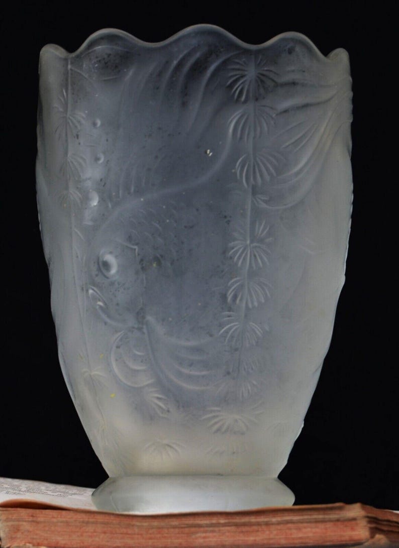 Art Deco Josef Inwald Barloc Satin Glass Fish - 13 Cm Tall - Etsy