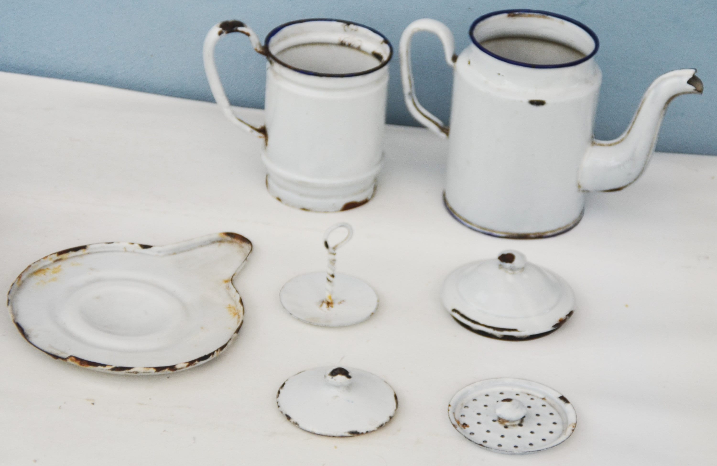 Antique French Enamel Biggin Coffee Pot Maker Early 20th - Etsy