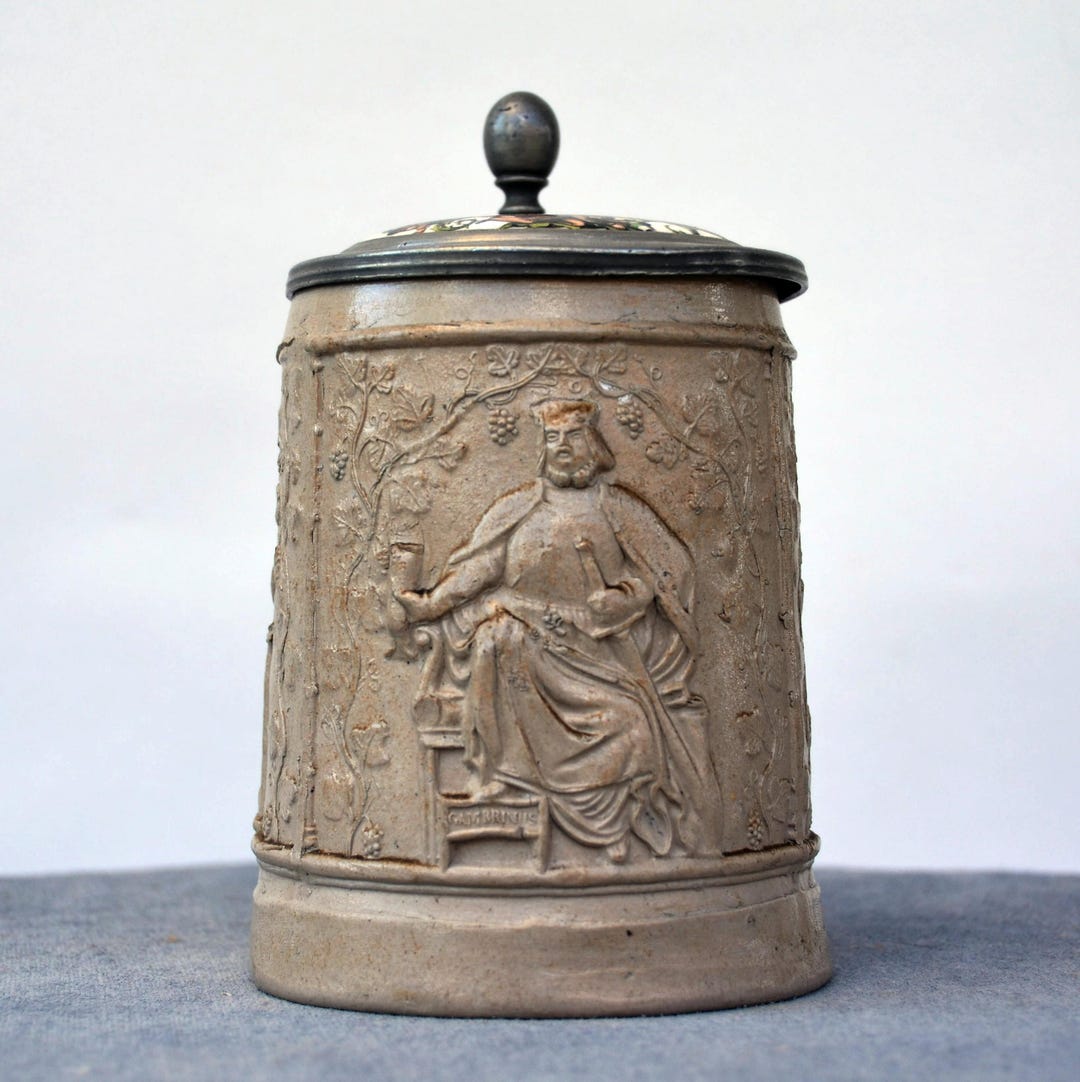 Ironstone Beer Stein Regensburg Germany Kaiser Thron With Gambrinus ...
