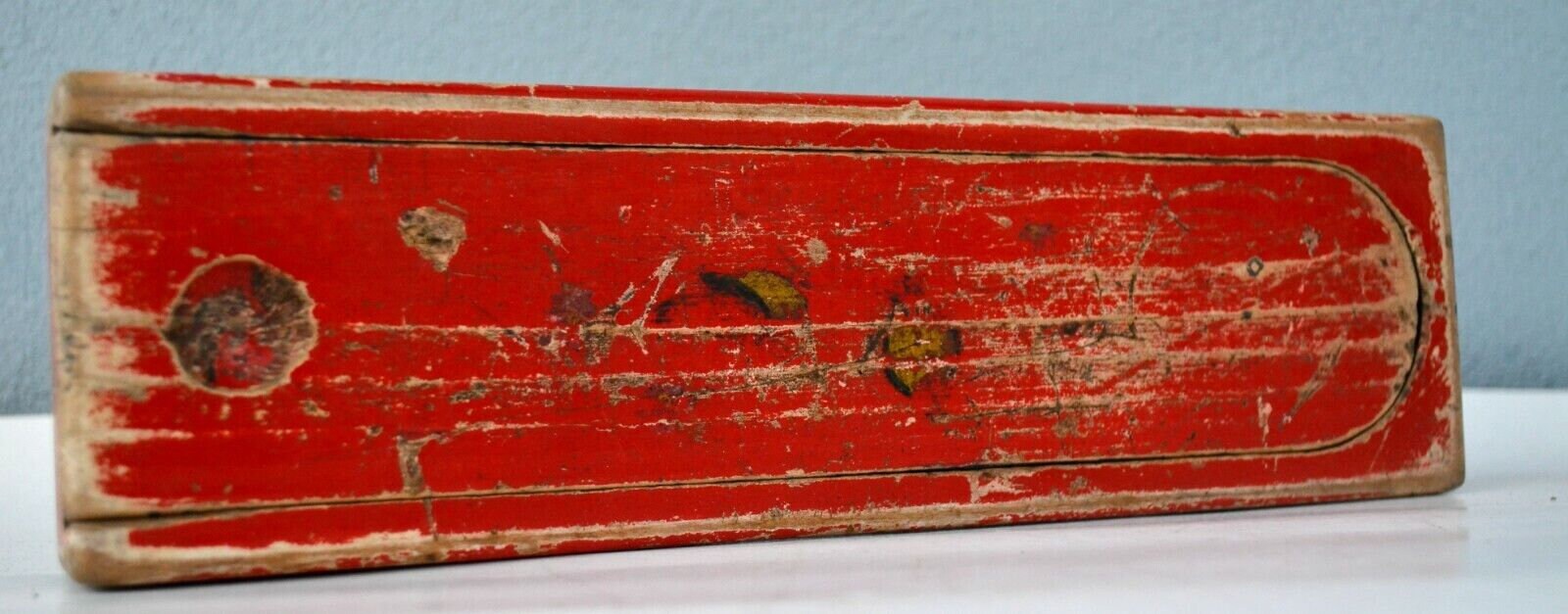 Vintage Wood School Red Pencil Box Painted - Etsy