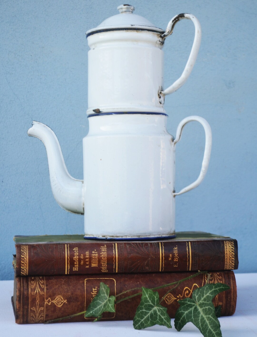 Antique French Enamel Biggin Coffee Pot Maker Early 20th Century - Etsy