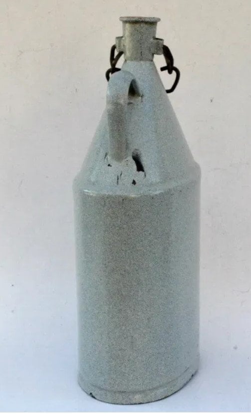 Antique Enamel Canteen Enamelware Flask for Water With Porcelain ...