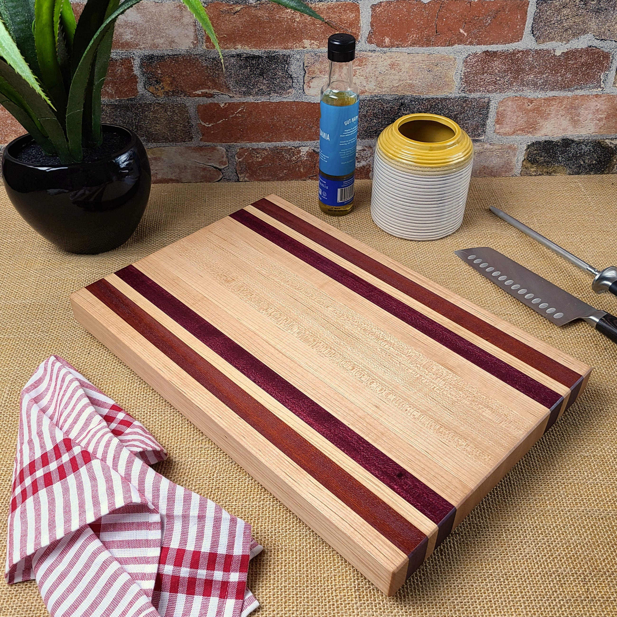 Pattern Cutting Board / Purpleheart Maple and Bloodwood / Edge Grain ...