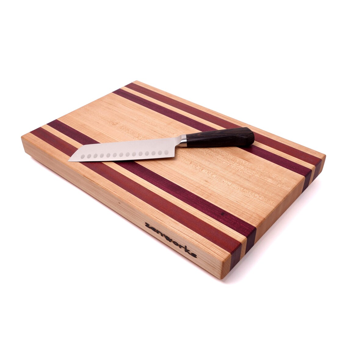 Pattern Cutting Board / Purpleheart Maple and Bloodwood / Edge Grain ...