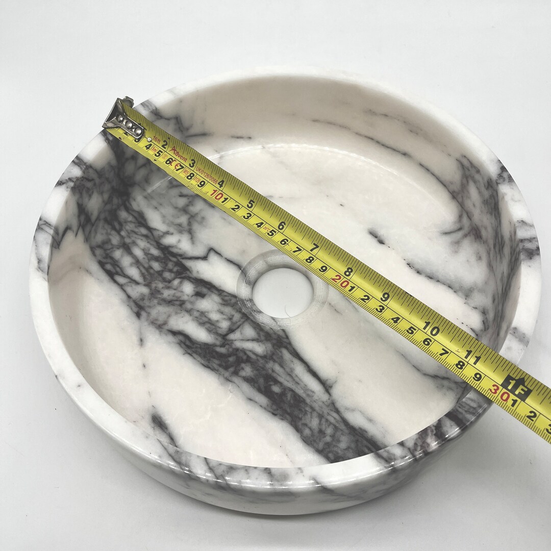Kingsbury Handmade Marble Bathroom Sink, White Marble Washbasin ...