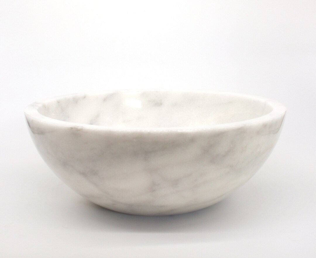 White Marble Handmade Wash Basin Bathroom Sink, Carrara Marble Bowl ...